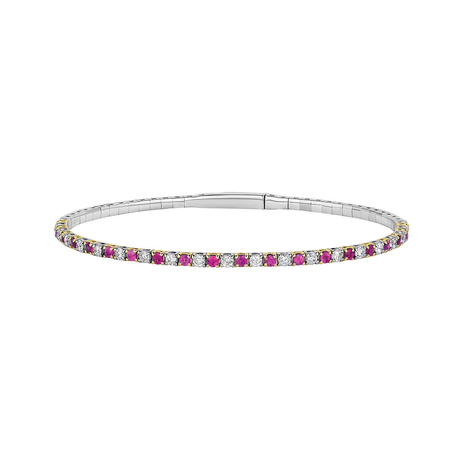 14k white gold pink sapphire & diamond pickleball bracelet – sidpottsinc