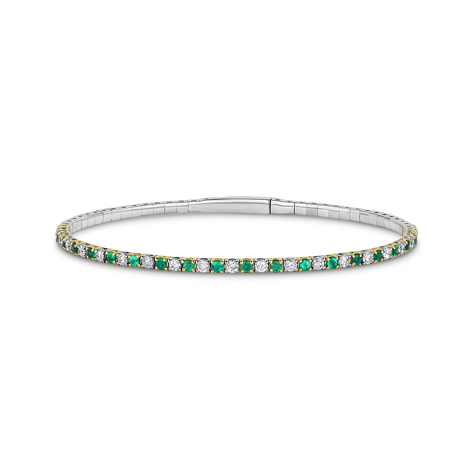 14k white gold emerald & diamond pickleball bracelet – sidpottsinc